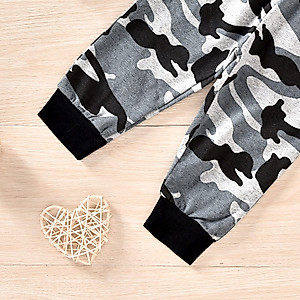 Aalizzwell Toddler Baby Boys Hoodie Sweatshirt Outfits Fall Spring Winter Sweatsuits Clothes Sets (Black, 2-3T)