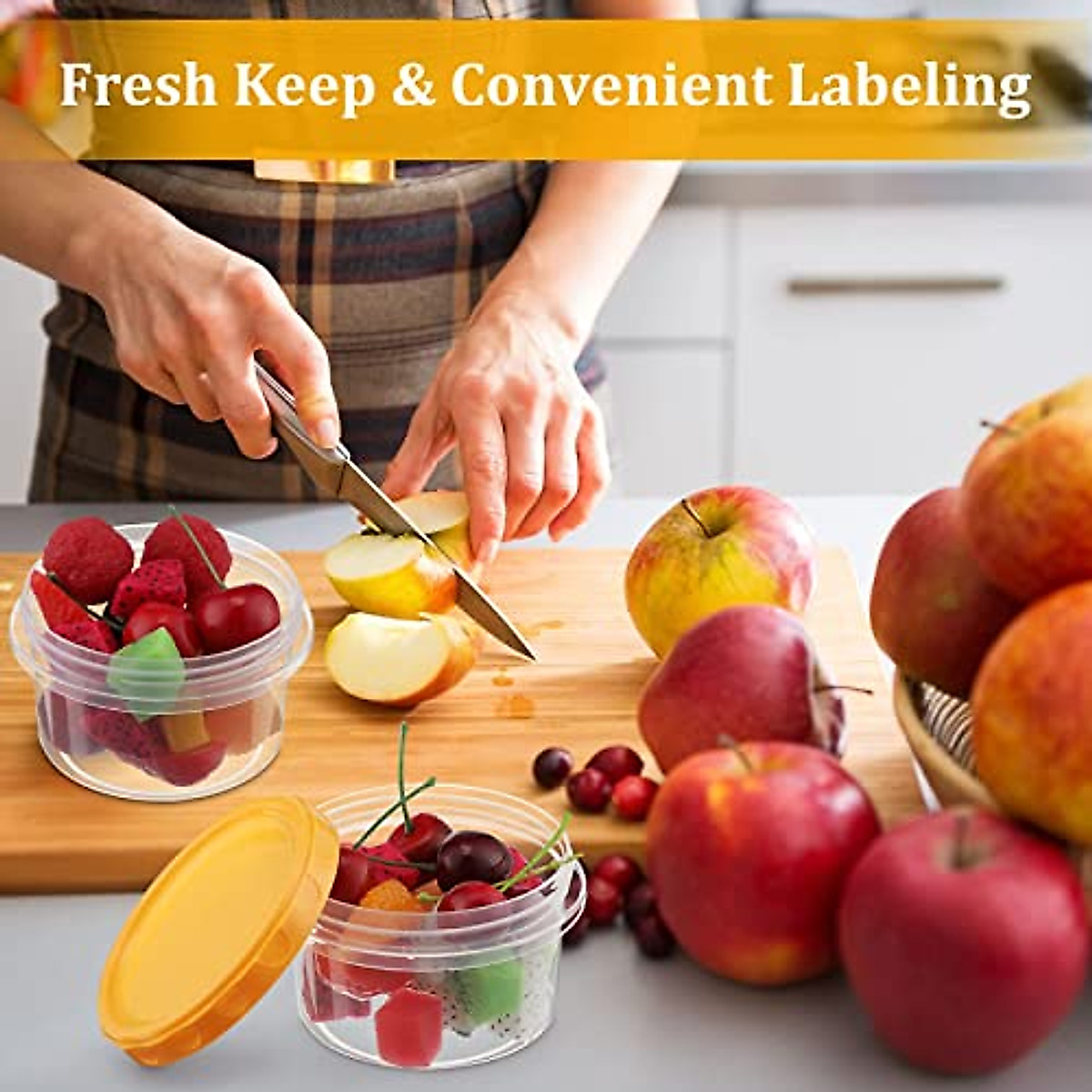 36 Pack Freezer Storage Containers with Lids, Reusable Twist Top Containers for Soup, Round Wide Mouth Lunch Jars, Freezer Deli Containers (8 oz)