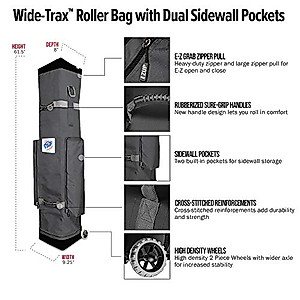 E-Z UP ES100S Instant Commercial Canopy, 10' x 10' with 3 Sidewalls, 1 Mid-Zip Sidewall and Wide-Trax Roller Bag, White