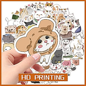 Cat Stickers 126PCS Cute Cat Stickers Vinyl Waterproof Cartoon Animal Sticker for Kids Teens Adults Scrapbook Water Bottles Laptop Skateboard Kawaii Aesthetic Graffiti Decals