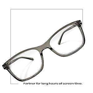 Readerest Blue Light Blocking Reading Glasses (Grey, 1.00 Magnification) Computer Eyeglasses With Thin Reflective Lens, Antiglare, Eye Strain, UV Protection, Stylish For Men And Women