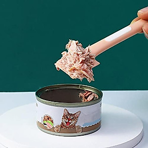 4 PACK Pet Food Can Supplies Mixing Spoons Canned Scoop for Cat Dog Feeding and Wet Storage (Pink + Gray)