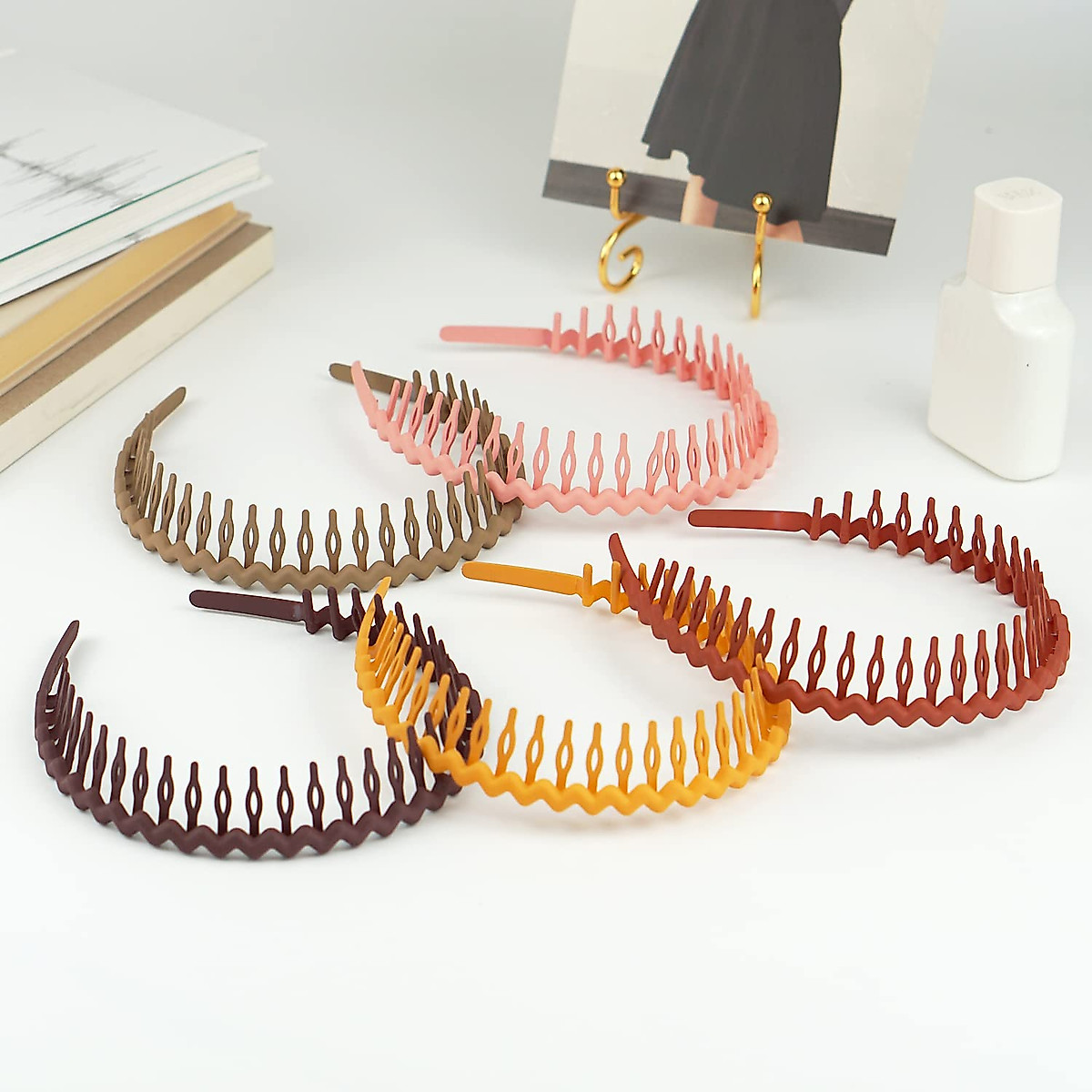 Xiaocao8 5 PCS Non Slip Teeth Headband Candy Color Plastic Girls Headbands for Kids Fashion Girl Hair Accessories (Candy Color 1)