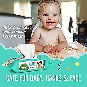Seventh Generation Baby Wipes, 768 count, Made for Sensitive Skin, Refill with Tape Seal, 64 Count (Pack of 12)