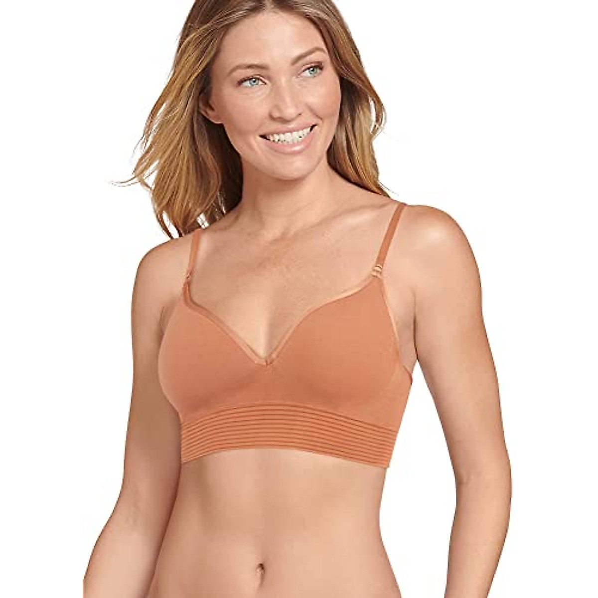 Jockey Women's Bra Natural Beauty Seamfree Molded Cup Bralette, Sequoia, M