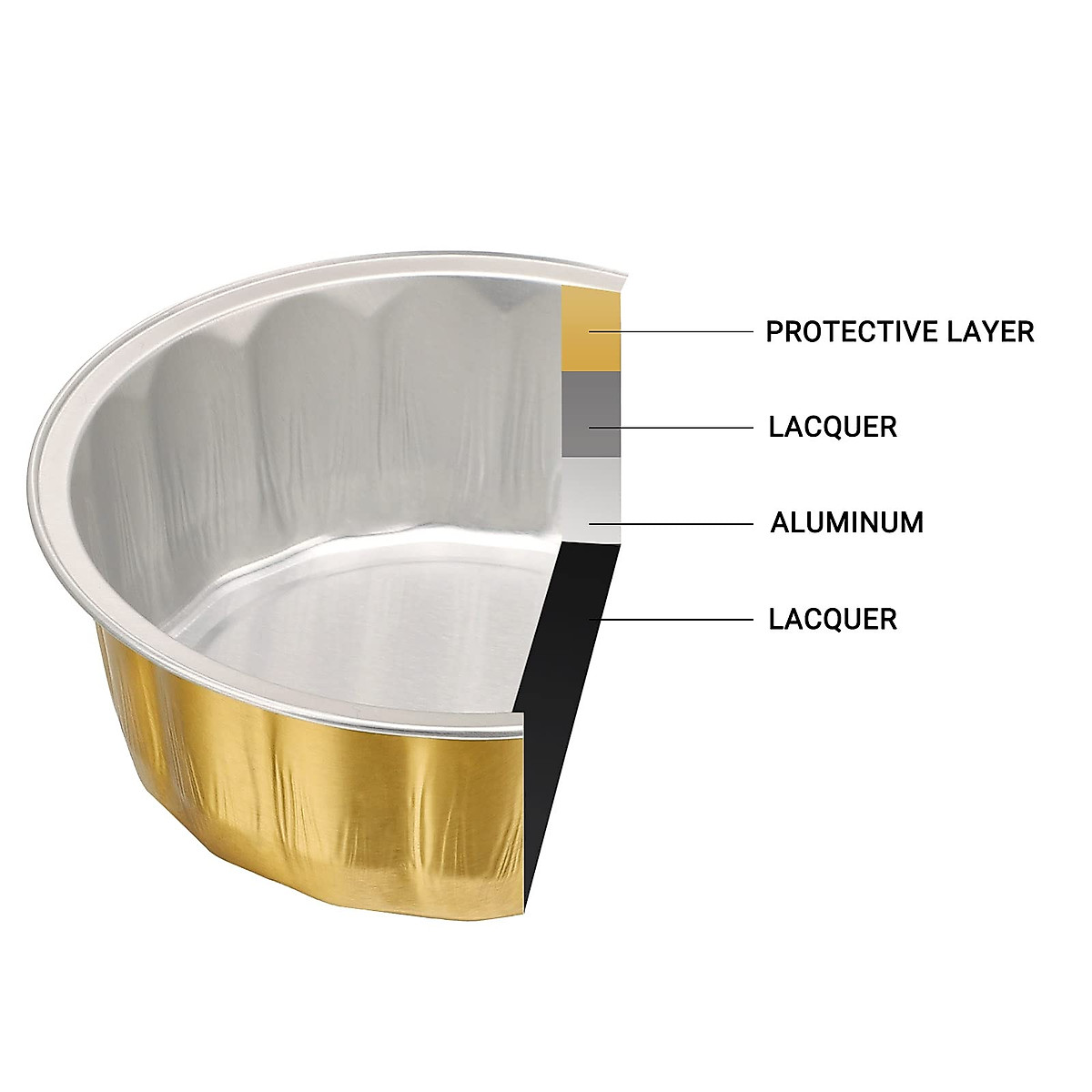 EUSOAR Aluminum Foil Cupcake Baking Cups, Gold 50 Pack 8oz Disposable Aluminium Creme Brulee Ramekins Cupcake Liners, Foil Desert Cake Pans Flan Molds Tin Foil Cups Containers with Lids for Baking