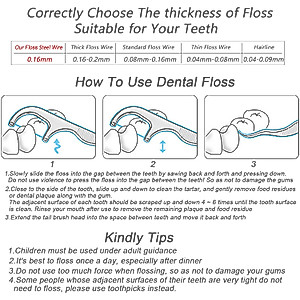 Toothpicks Pocket Set, Dental Floss Picks Kit Reusable, Stainless Steel Teeth Cleaning Tools, Flossers for Adults, Tooth Picker Oral Hygiene Travel (1 Set)