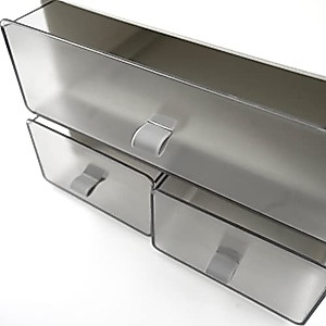 JIAFUJIN Desk Drawer Storage Box, Stackable Design, Stationery/Office Supplies Organizer, Plastic Cosmetic Organizer.For Stationery/Office Supplies/School/Home(White) 2 Compartments