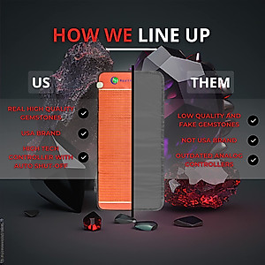 HealthyLine TAO Far Infrared Heating Pad - Natural Crystal Gemstones Mat for Back Pain - Electric Auto Shut Off - Rejuvenating Negative Ions Therapy - 60" x 24"