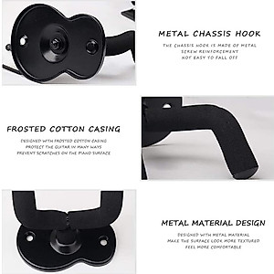 Peng Da Guitar Wall Mount Hanger Hook Acoustic Electric Bass Guitar Wall Hook Hanger Black Metal Holder Hanger for All Size Guitars