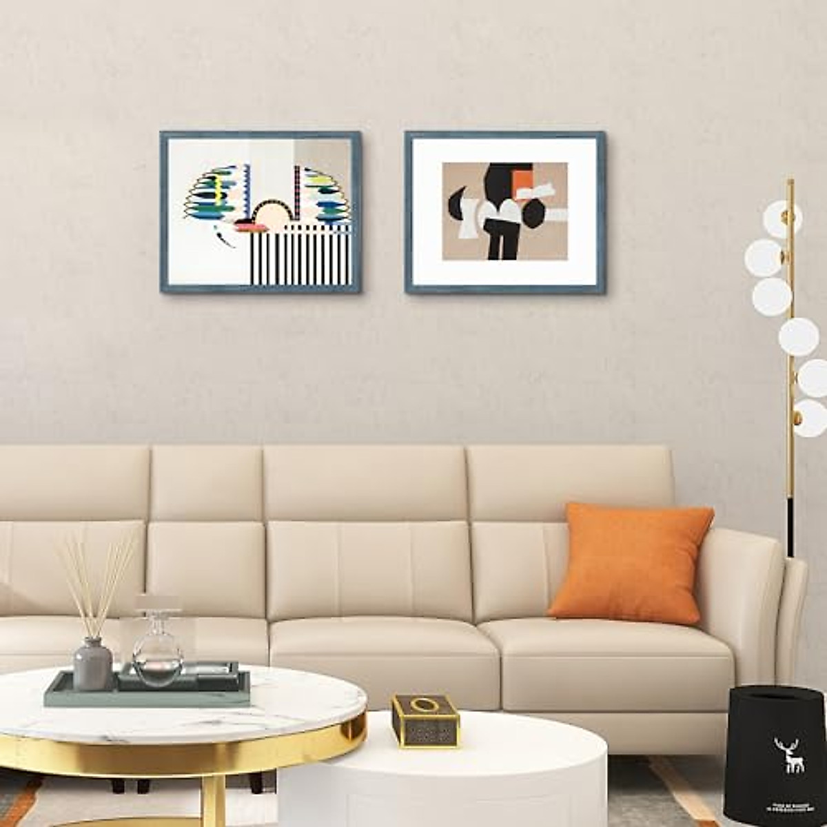 Frametory, 16x20 Picture Frame with Mat for 11x14 Photo - High Definition Glass Wide Molding - Preinstalled Wall Mounting Hardware (Blue, 1 Pack)