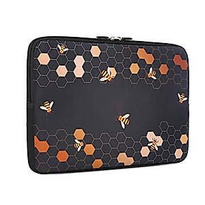 iCasso 13-13.3 inch Laptop Sleeve Bag, Waterproof Shock Resistant Neoprene Notebook Protective Bag Carrying Case Compatible MacBook Pro/MacBook Air - Honeycomb