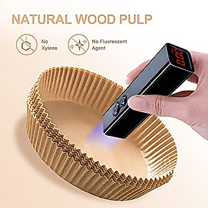 ORIGLE Air Fryer Liners 100Pcs Air Fryer Disposable Paper Liner, 6.3Inch Non-stick Parchment Paper, Oil Resistant, Waterproof, Food Grade Oven Liner for 2-5 QT Air Fryer, Steamer, Microwave oven