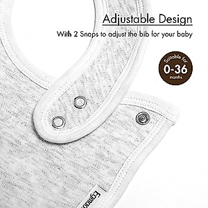 Baby Bibs with Snaps,Organic Cotton Bandana Bibs for Baby Girls, Super Soft Absorbent Snap Bibs for Newborns and Toddlers, Adjustable,Machine Washable