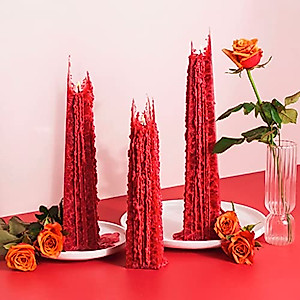 Fragranced Pillar Icicle Candle (Pohutukawa, Medium) Natural Plant & Beeswax, 12.8” Tall, Premium Fragrance (no nasties), Handmade in New Zealand, 75 hrs Burn time.