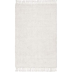 nuLOOM Keren Casual Wool Tassel Area Rug, 8x10, Off-white