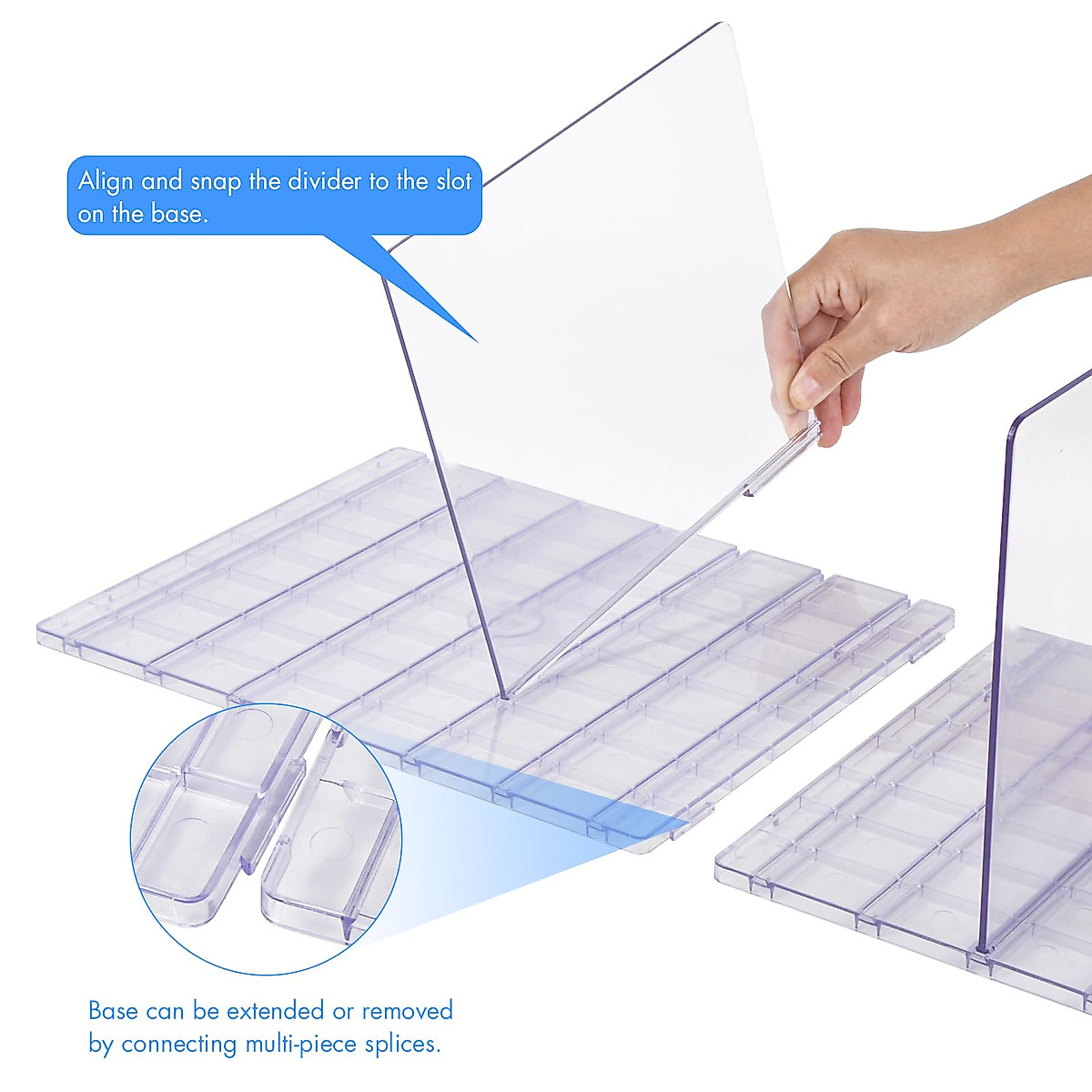 Generic Purse Organizer for Closet Plastic Shelf Dividers Organizer for Vertical Purse Handbag Sweater Shirts in Pantry Bedroom 2 Pack Clear