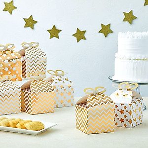 Paper Gift Boxes for Party Favors, Gold Foil (3.7 x 3.2 Inches, 36-Pack)