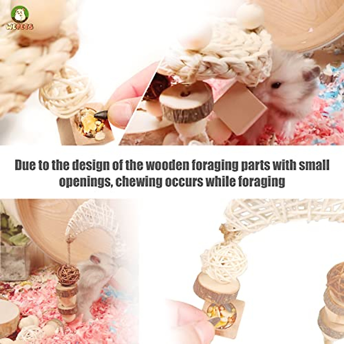 Wepets Hamster Toys, for Hamster, Gerbils, Mice, Rats and Other Small Animals to Chew and Play with, Induce Them to Grind Their Teeth, Reduce Depression. (Pattern-C)