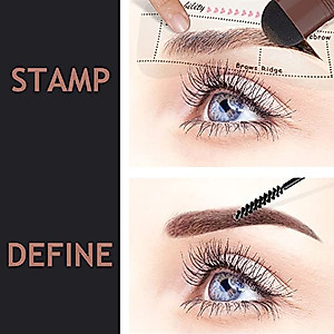 Eyebrow Stamp Stencil Kit, Waterproof Brow Definer Powder Stamp Long Lasting, Eyebrow Tattoo Stencils with Brush and Trimmer