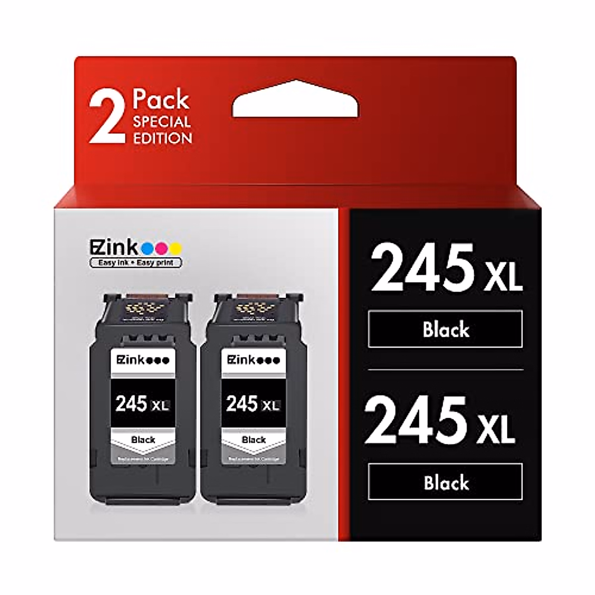 E-Z Ink (TM) Ink Cartridge Replacement for Canon 245XL PG-245XL PG245XL PG-243 Compatible with Pixma TS3120 MG2520 MX492 TR4520 TS202 MG2525 MG3022 MG2522 MG2922 (2 Black)