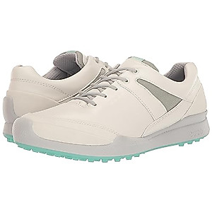 ECCO Women's Biom Hybrid Hydromax Water Resistant Golf Shoe, White/Concrete, 9-9.5