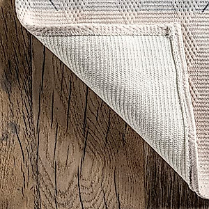 nuLOOM Afton Modern Diamond Machine Washable Area Rug, 8x10, Beige