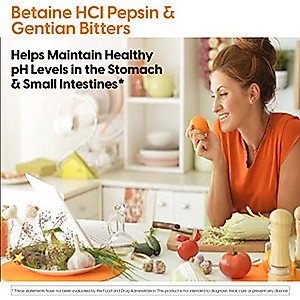 Doctor's Best Betaine HCI Pepsin & Gentian Bitters, Digestive Enzymes for Protein Breakdown & Absorption, Non-GMO, Gluten Free, 120 Caps, Original Version
