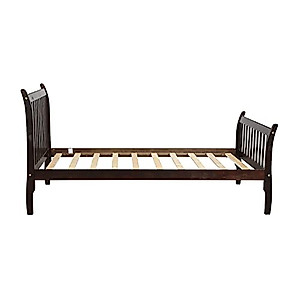 HBRR Wood Platform Bed Frame Twin Wood Bed Frame with Headboard and Footboard, 10”Height for Underbed Storage/No Box Spring Needed/Wooden Slats Support, Espresso