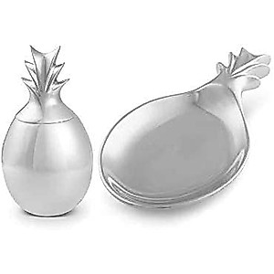 Nambe - Home Decor Collection - Pineapple Canister with Lid - Measures at 4.5" x 4.5" x 8" - Made with Nambe Alloy - Designed by Karim Rashid