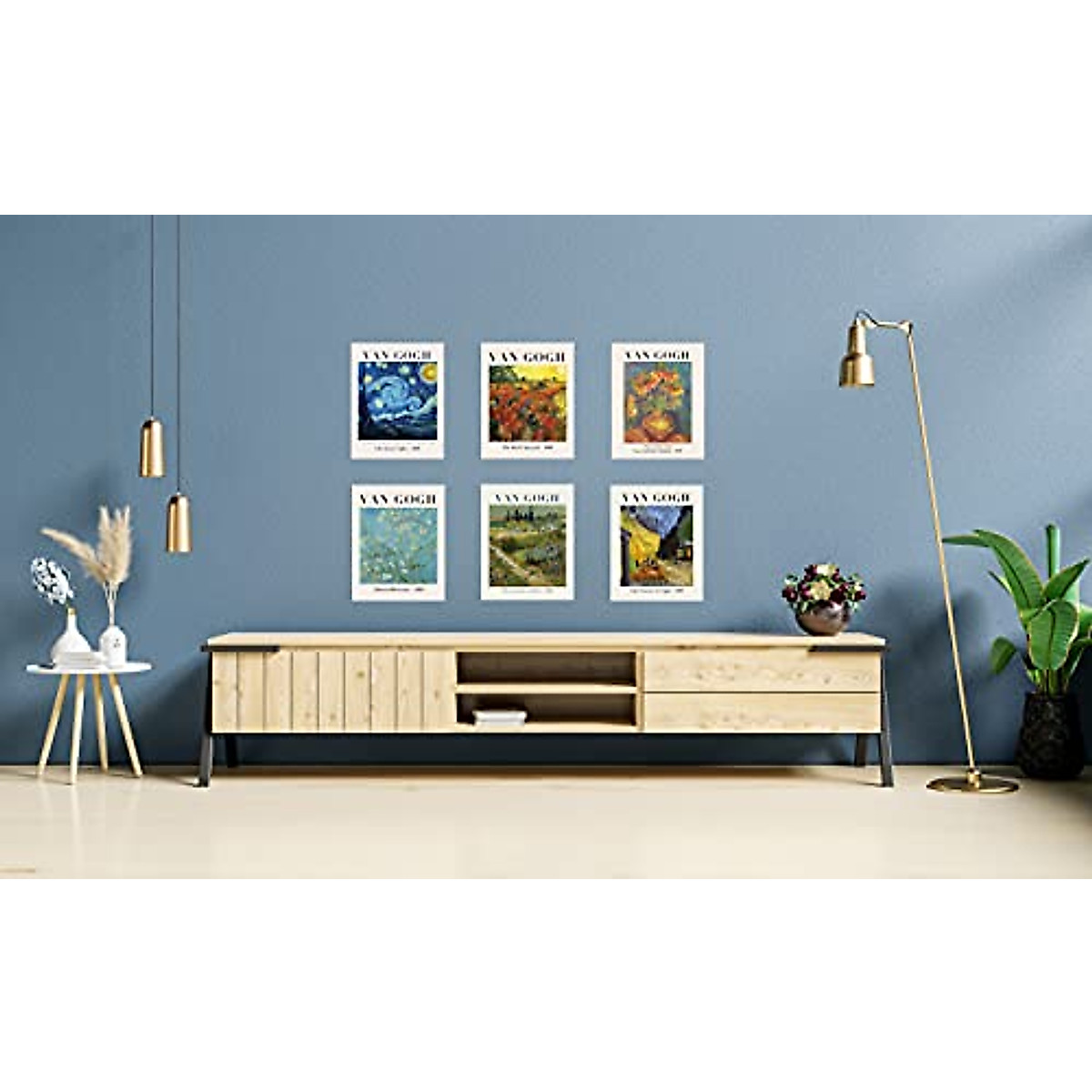 Sylvana Workshop - Van Gogh Posters and Prints Wall Art, UNFRAMED(Set of 6 Wall Decor), Fine Art Posters Prints, The Starry Night, Art Prints, Famous Posters, Famous Prints, Van Gogh Decorations… (8"x10")