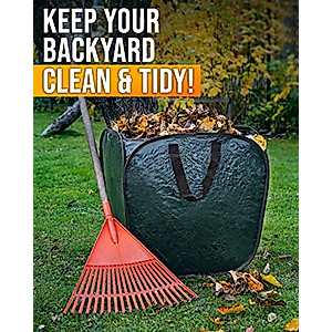 Foxelli Collapsible Trash Can - 46 Gallon Pop Up Trash Can for Camping, Yard, Garden, Lawn & Leaf Waste Bag, Foldable Camping Recycle Bin