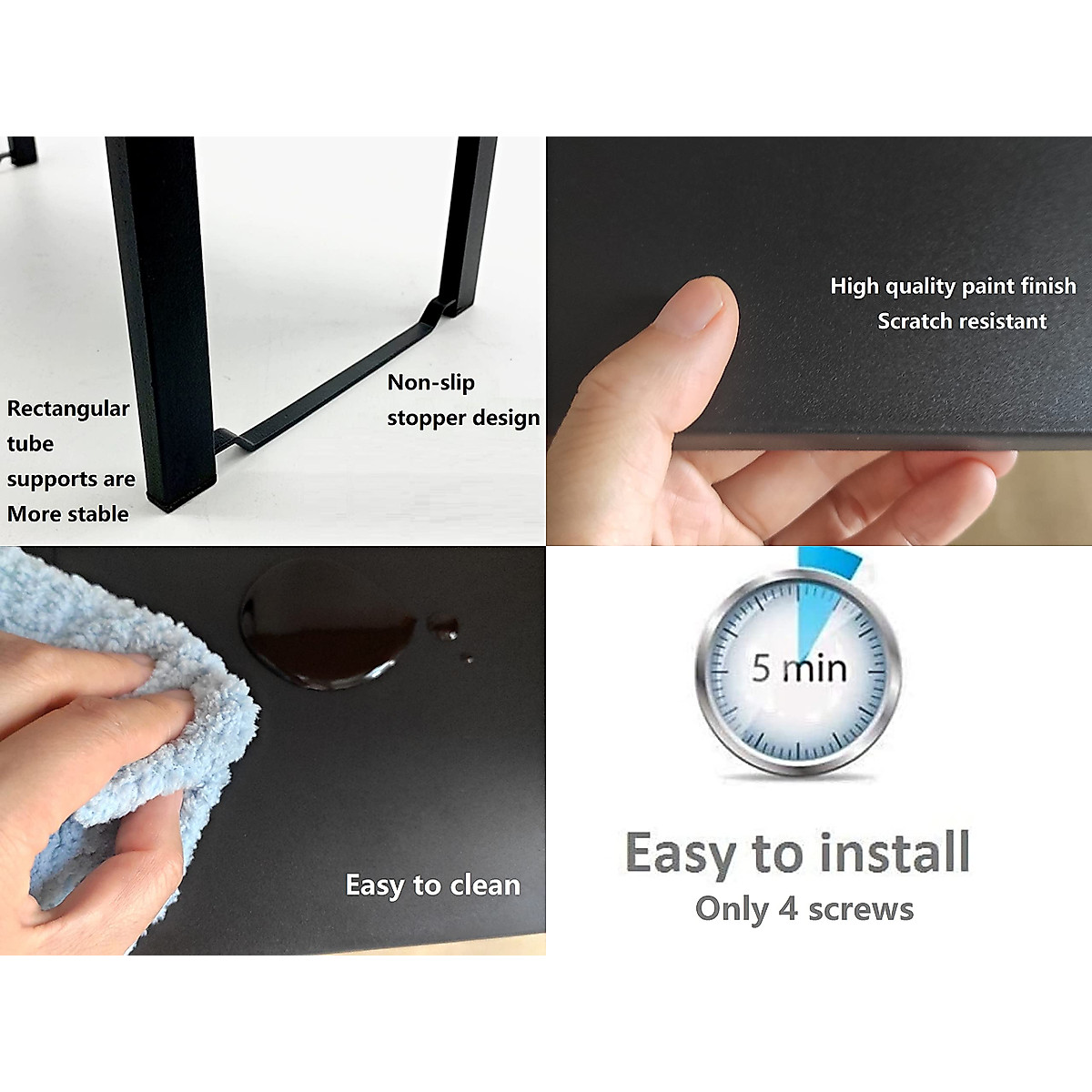 Urhomey plus Expandable Cabinet Shelf 16~26"(L), Stackable Kitchen Counter Shelf Organizer, 22LBS Heavy Duty Shelf Riser, Countertop Storage Pantry Shelf, Durable Metal Sink Shelf (Black)