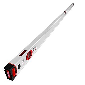CE Tools 72 Inch Red Edge Level - 6 Foot Level Tool with Shock-Proof Vial, Milled Bottom, and Robust End Caps, Aluminum