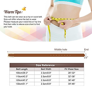 SUOSDEY 2 Pack Women Leather Belts for Dress Jeans Belt with Gold Buckle Belts for Women