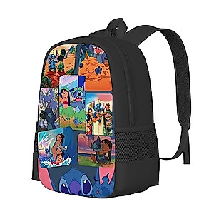 Cartoon Anime Backpack For Stitch Large Capacity Portable Anime Laptop Bag Cute Lightweight Outdoor Travel Backpack Casual