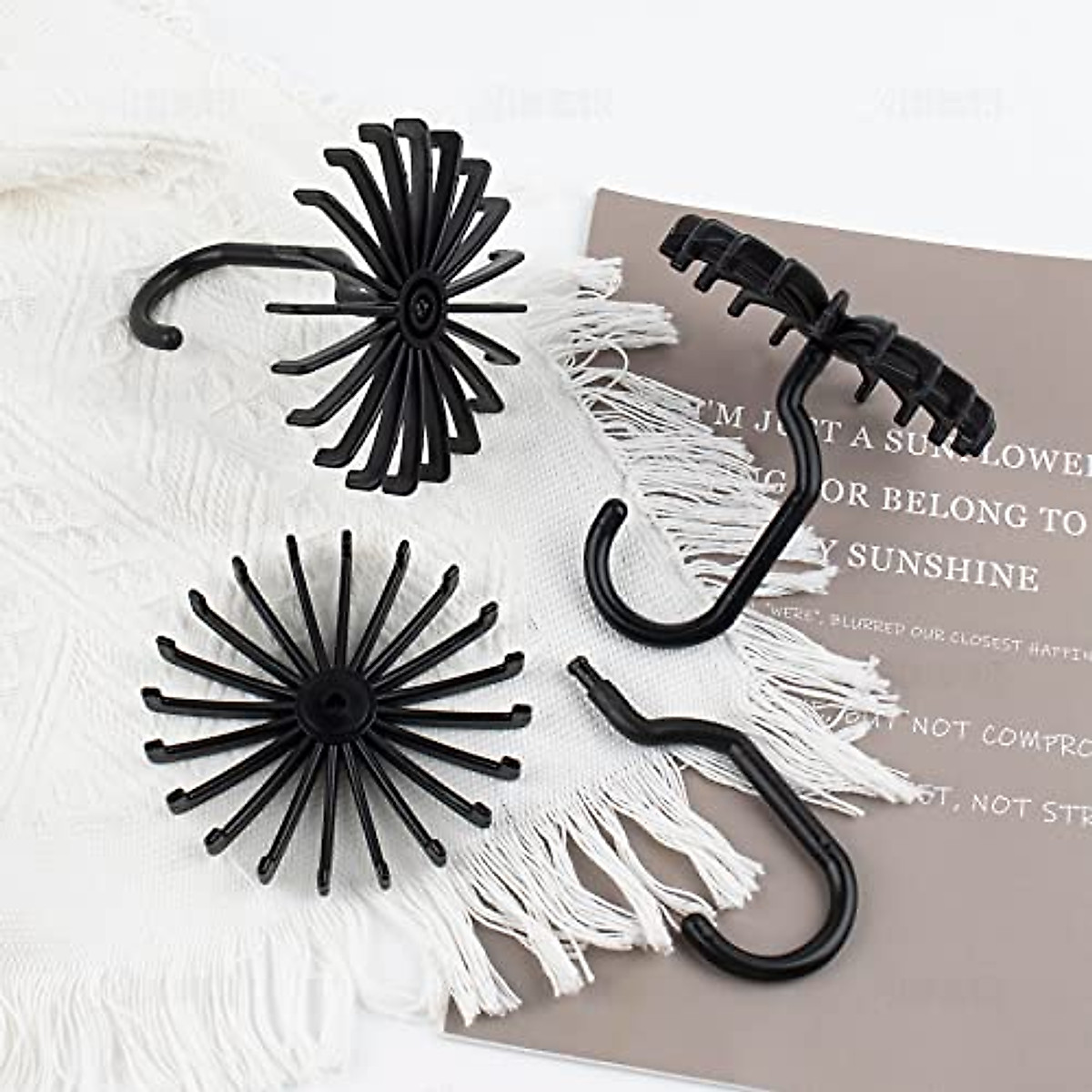 AUEAR, 16 Pack 360 Degree Rotating Scarf Hanger Twirl Plastic Ties Hanger for Home Bedroom
