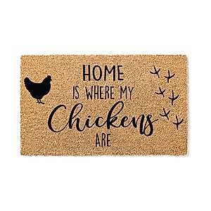 Home Is Where My Chickens Are | Farm Doormat | Welcome Mat | Chicken Farmer Door Mat | Farm Gift | Home Doormat