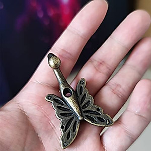 AOLZUNK 5Sets Antique Hangers Butterfly Patterned Wall Mounted Hanger Bronze Hooks Butterfly Hooks for Bedroom Bathroom Kitchen Clothes Hat Coat Towel with Screws