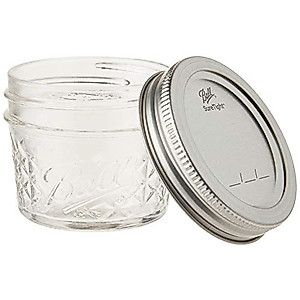 Ball Tota 4-Ounce Quilted Crystal Jelly Lids and Bands, Set of 12-2 Pack (Total 24 Jars), 24-pack, Clear