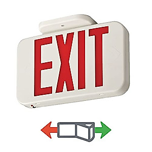 Lithonia Lighting EXRG EL M6 Contractor Select Lighting Basics Thermoplastic LED Exit Light, Switchable Red/Green, Ni-MH Backup Battery, White