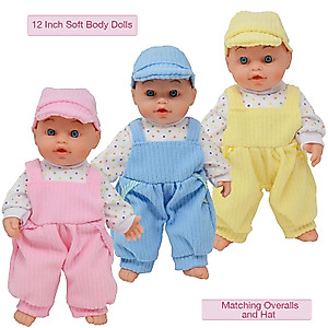 Triplet Baby Dolls - Toy Baby Doll Accessories Gift Set for Toddler and Girls They Will Love - Triplets Doll Set Includes Girl and Boy Doll