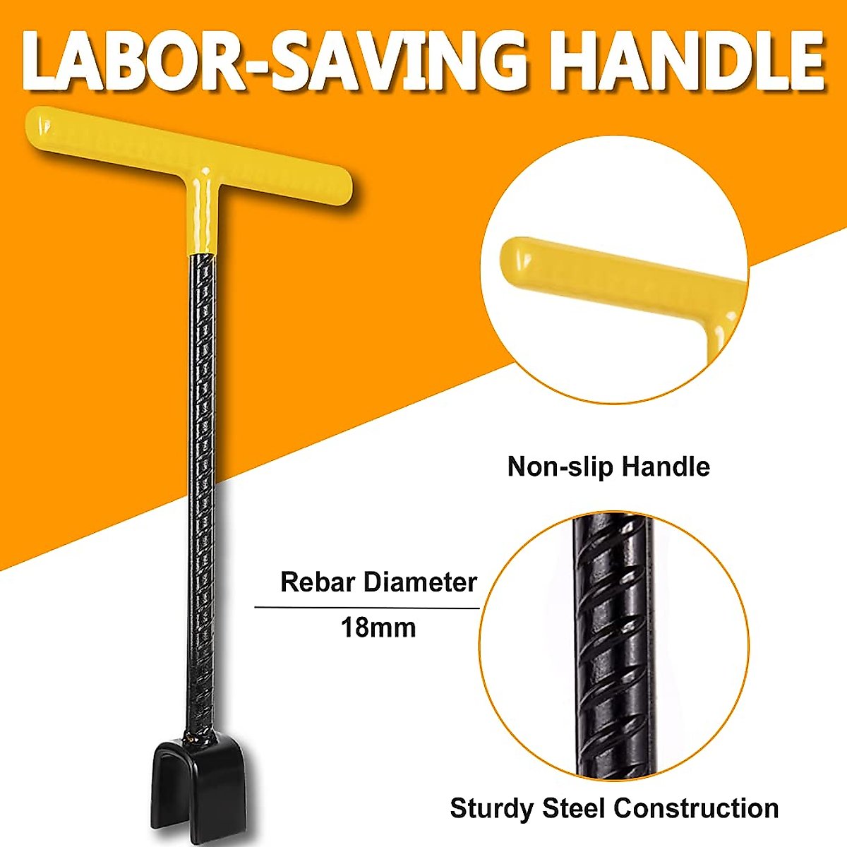 Winisok 17 Inch Water Meter Key With 4-Way Multi-Functional Utilities Key, Enforced Rebar Water Shut Off Tool Wrench T-handle for Curb Main and Water Meters, Underground Stop or Waste Valves