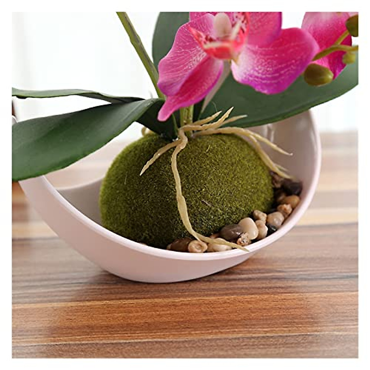 Bonsai Creative Decoration Trigeminal Butterfly Orchid Artificial Flowers Moon Basin Decoration Imitation Plant With Flowerpot Fake Bonsai Fake Tree Fake Bonsai Realistic Mini Realistic Flower