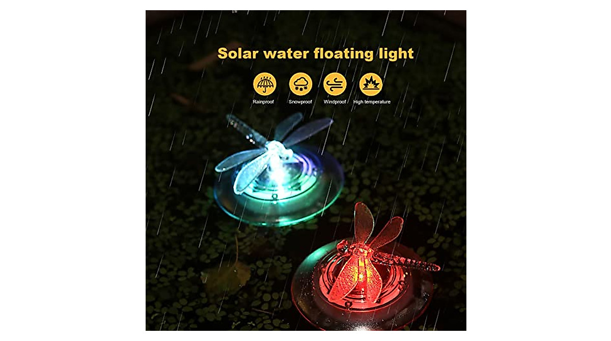 milochic Solar Floating Pool Light,Dragonfly Solar LED Pool Lamps Pond ...