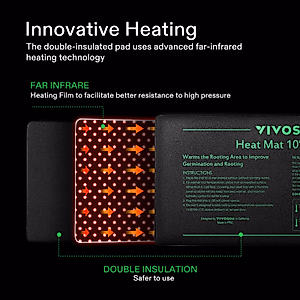 VIVOSUN 2 Pack Durable Waterproof Seedling Heat Mat Warm Hydroponic Heating Pad and 12-Pack Seed Starter Trays, 144-Cell Seed Starter Kit with Humidity Dome