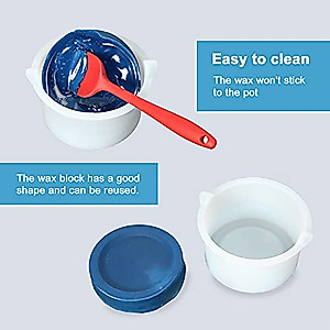 Viilife Replacement Wax Bowl For Hair Removal Wax Warmer Silicone Bowl For Home Use Wax Machine 2 Pcs Silicone Wax Bowl with 2 Pcs Wax Spatula(Kit 2)