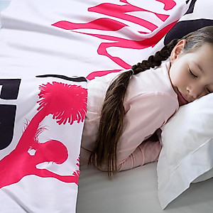 Buryeah 12 Pcs Beach Towel Bulk 60" x 50" Bath Towels for Sport Absorbent Quick Dry Cotton Summer Swim Towe for Cheerleaders Team Teens Kids Travel Towel (Black White Pink,Cheerleader)