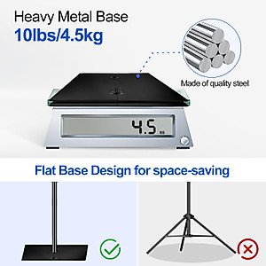 EMART Backdrop Stand, 6.3x10.2 ft Adjustable Photo Background Pipe and Drape Photography Kit with Heavy Duty Metal Base for Parties, Wedding, Video Studio, Birthday - Black