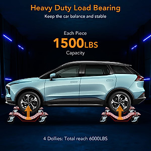 Car Dolly,Heavy Duty 4 Pack Tire Skates,Wheel Dolly Vehicle Tire Skates with 4000 lbs,Moving a Car Easy,360 Degree Rotatable Wheel